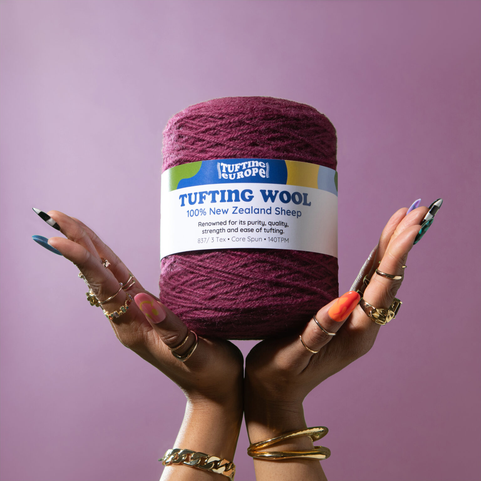 Bordeaux 500 g Wool Tufting Yarn - Tufting Europe