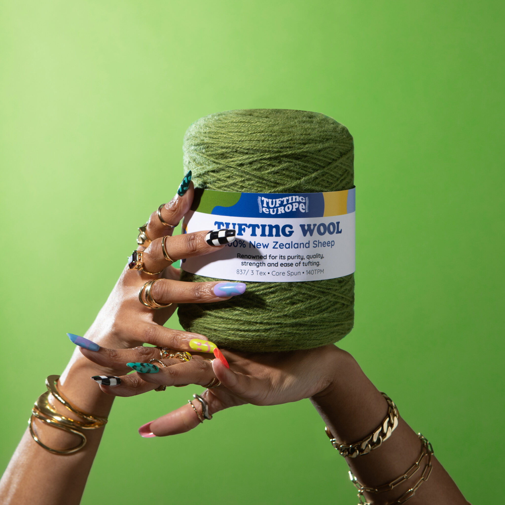 Dark Green 500 g Wool Tufting Yarn - Tufting Europe