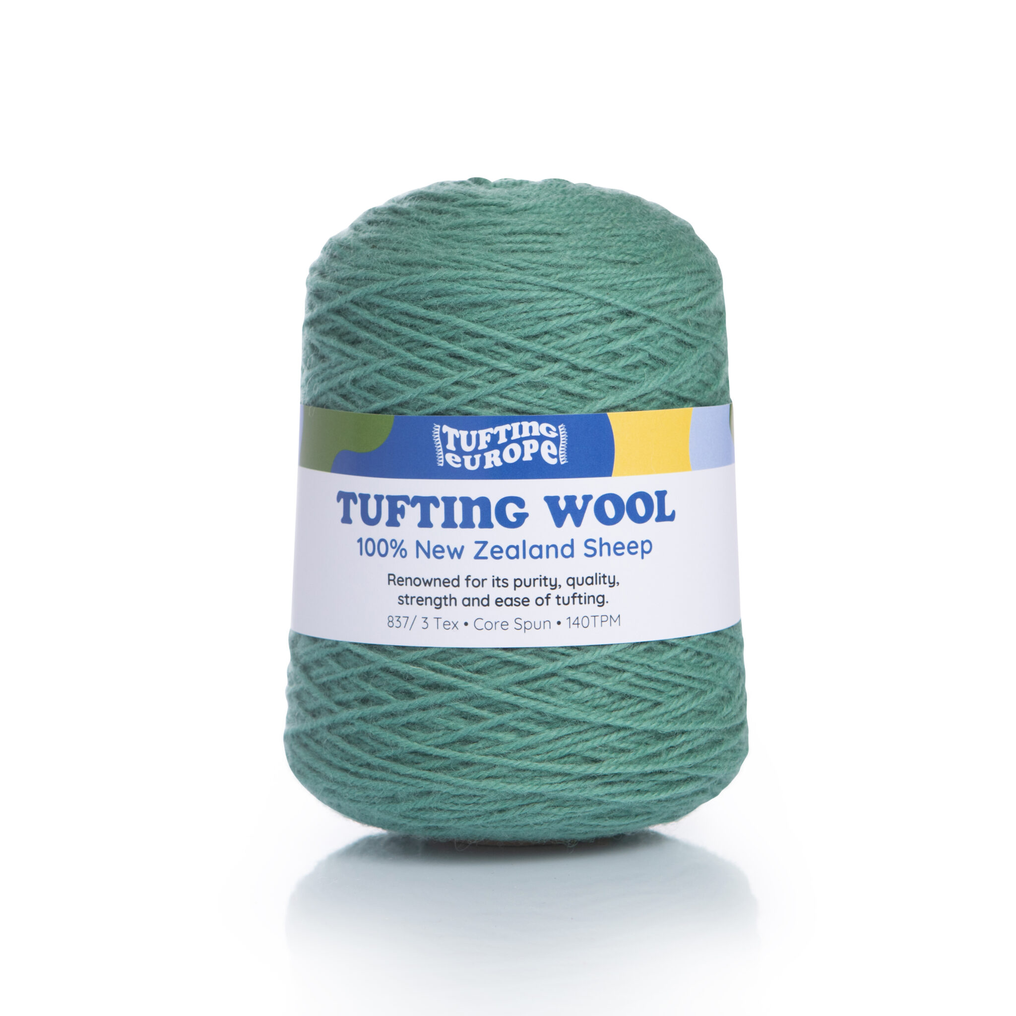 Mid Teal 500 g Wool Tufting Yarn - Tufting Europe