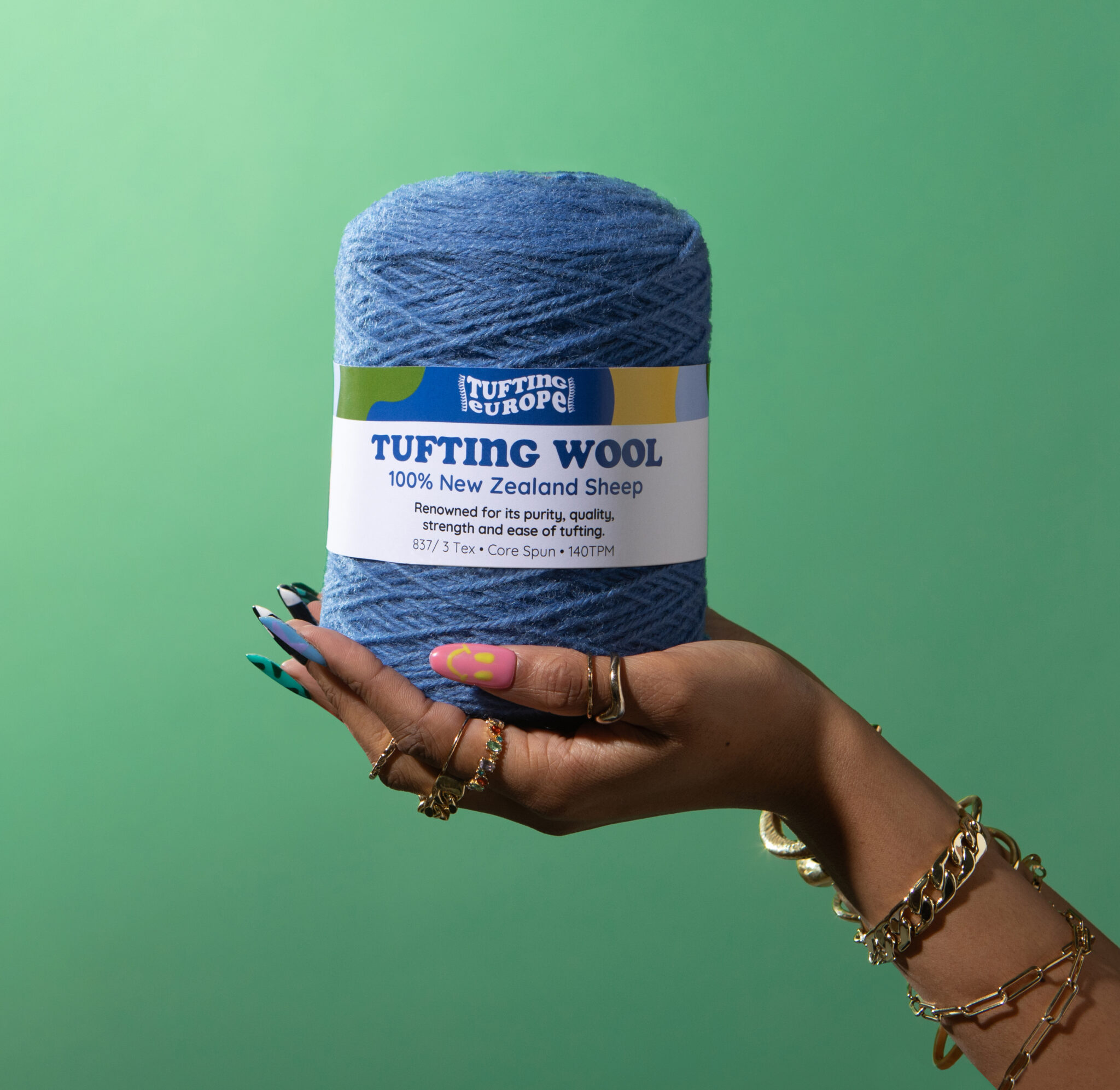 Mid Blue 500 g Wool Tufting Yarn - Tufting Europe