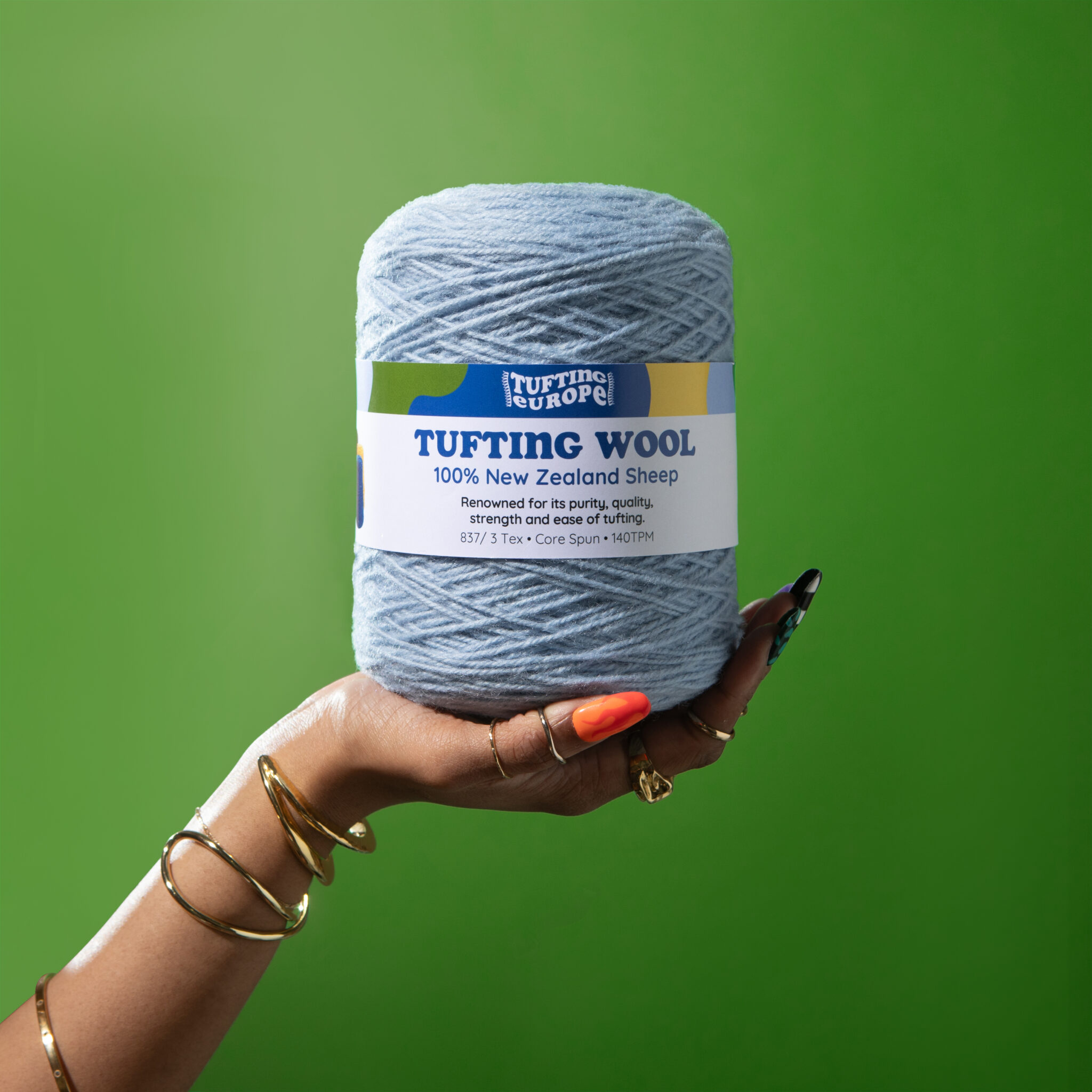 Steel Blue 500 g Wool Tufting Yarn - Tufting Europe