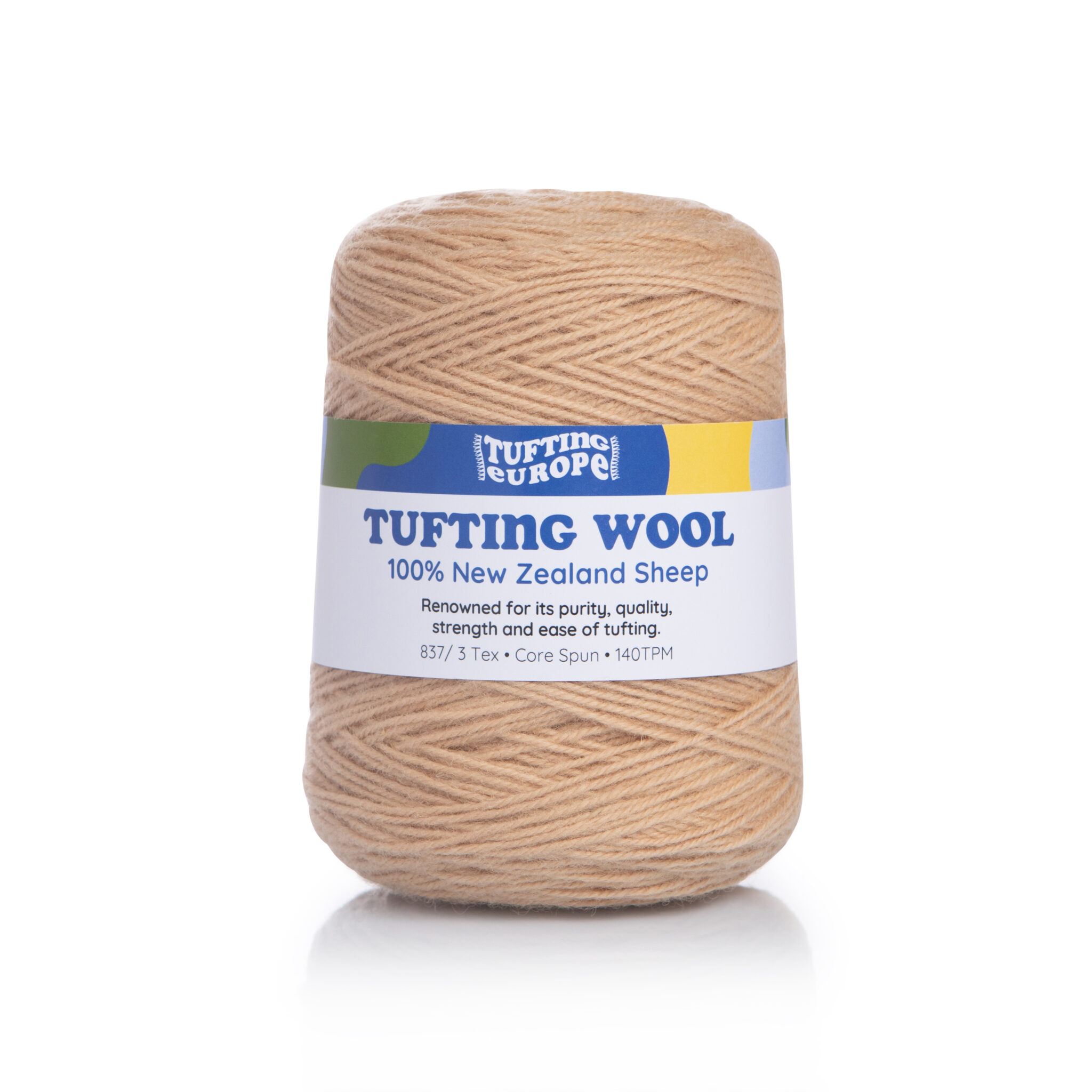 Light Beige 500 g Wool Tufting Yarn - Tufting Europe