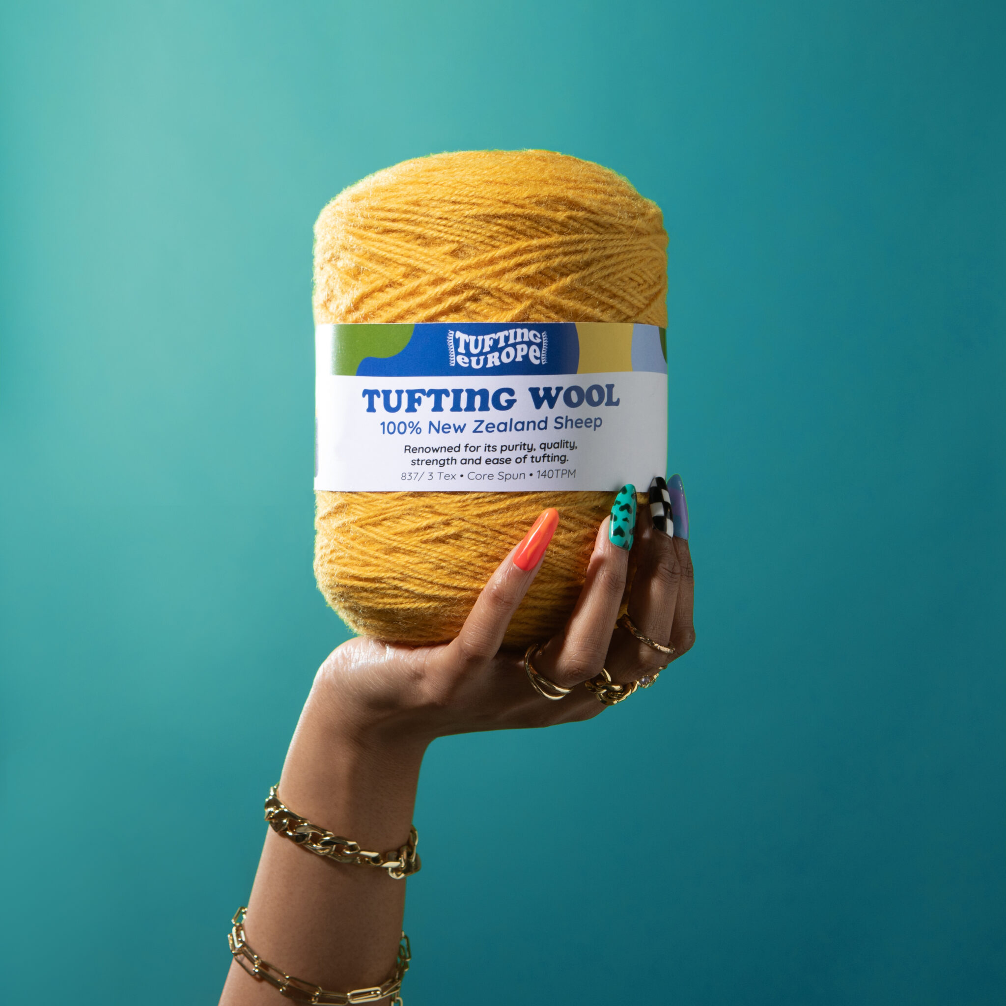 Mustard Yellow 500 g Wool Tufting Yarn - Tufting Europe