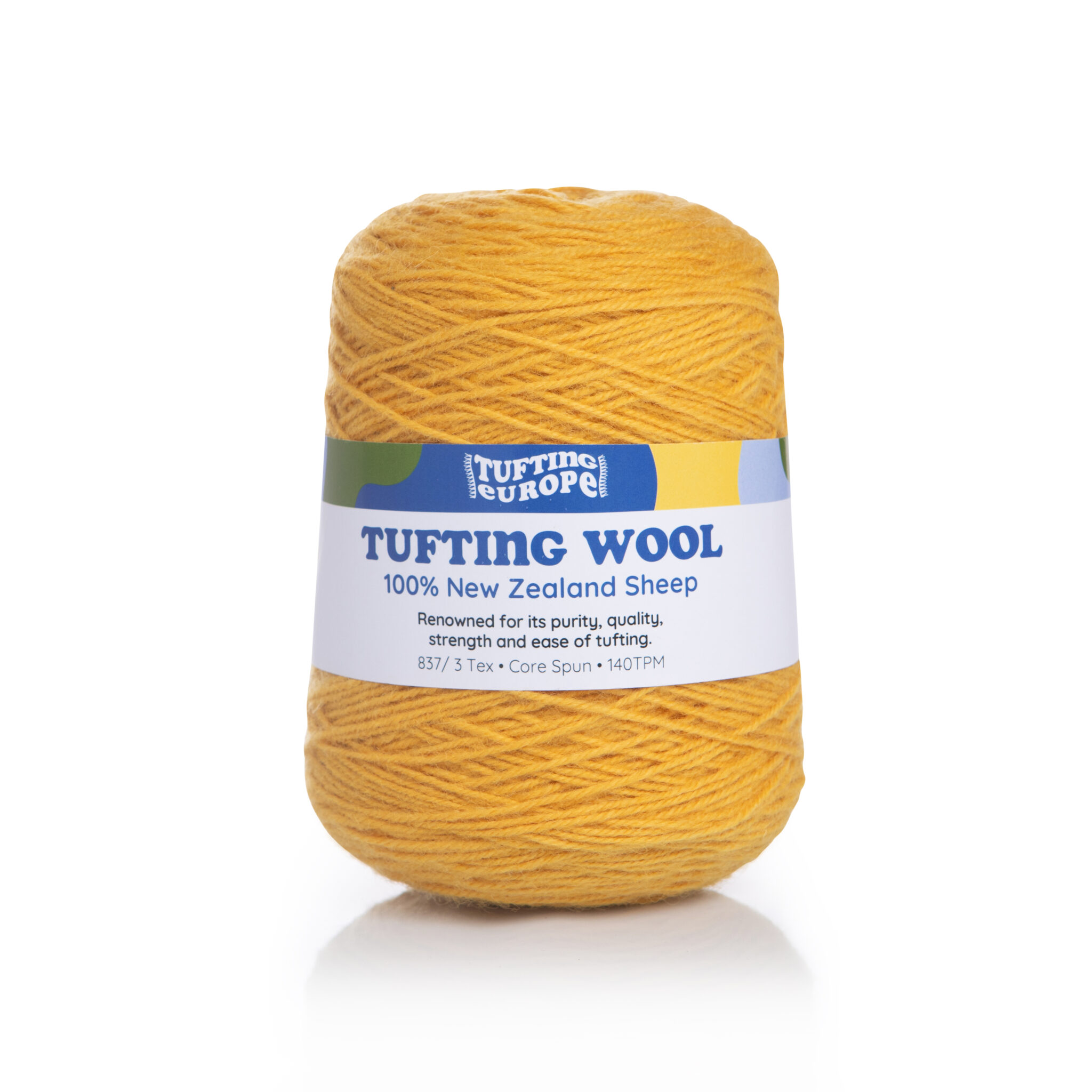 Mustard Yellow 500 g Wool Tufting Yarn - Tufting Europe