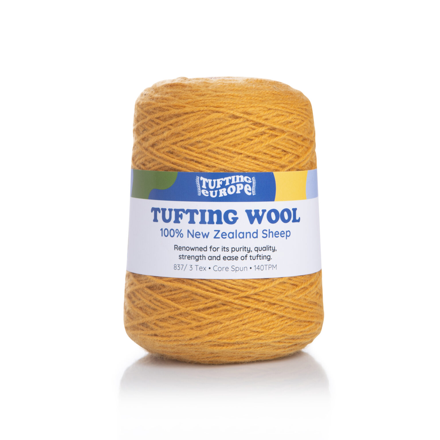 Ochre Yellow 500 g Wool Tufting Yarn - Tufting Europe