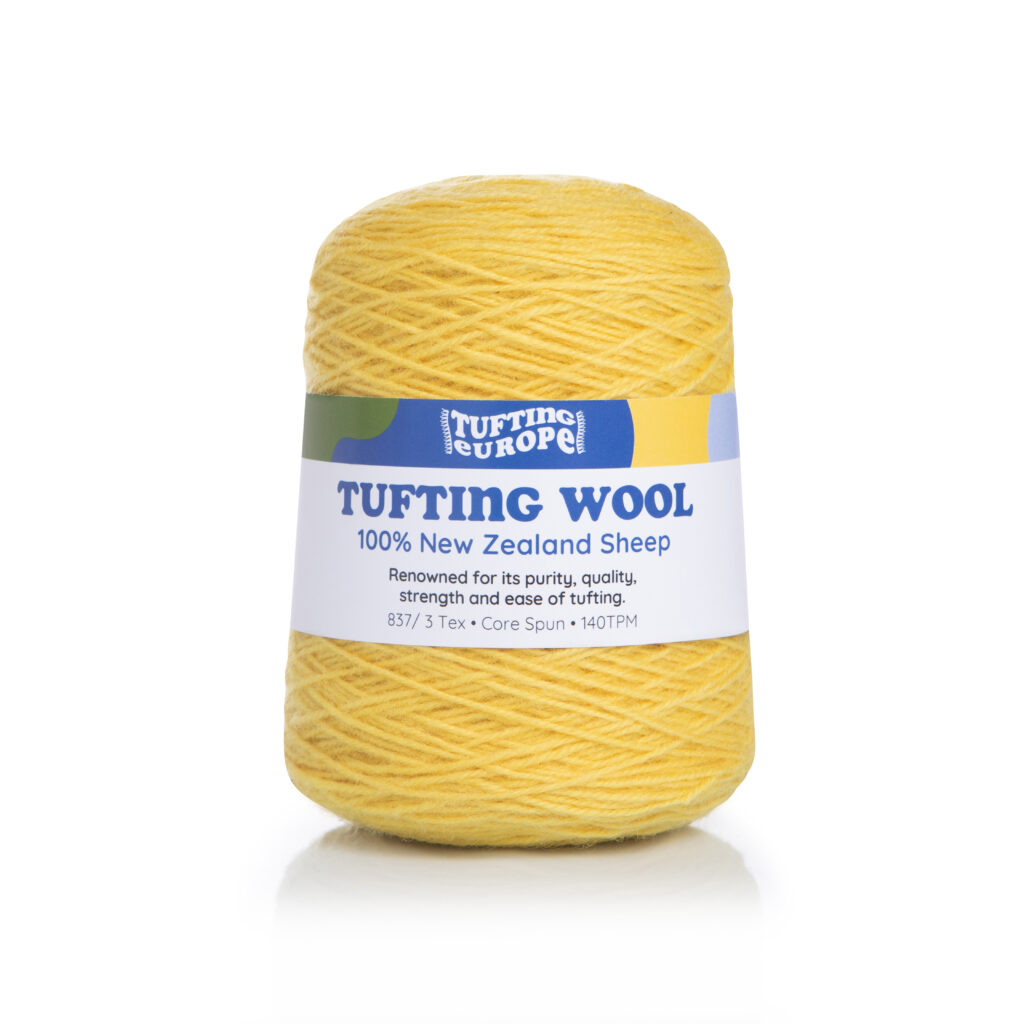 Yellow 500 g Wool Tufting Yarn - Tufting Europe