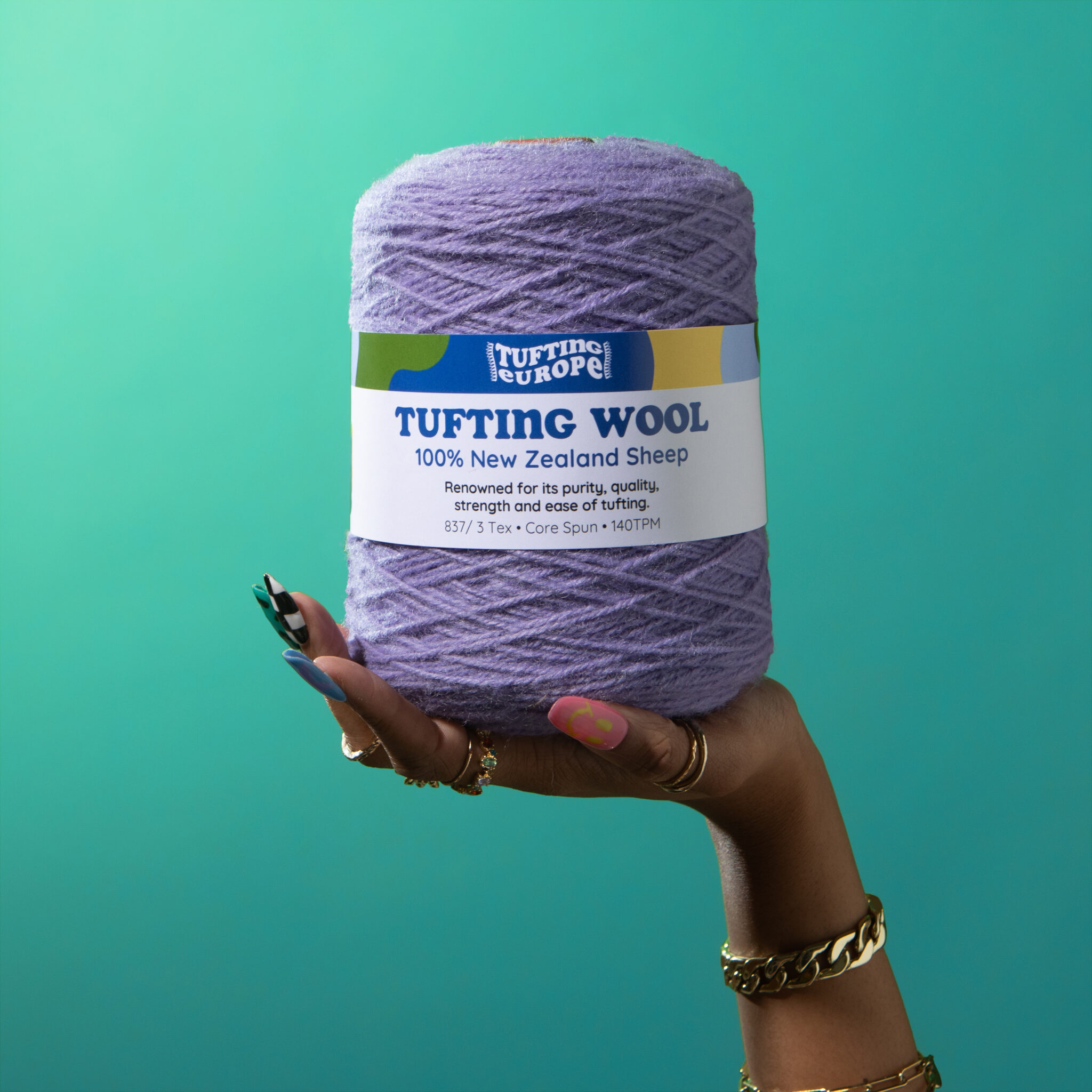 Violet 500 g Wool Tufting Yarn - Tufting Europe