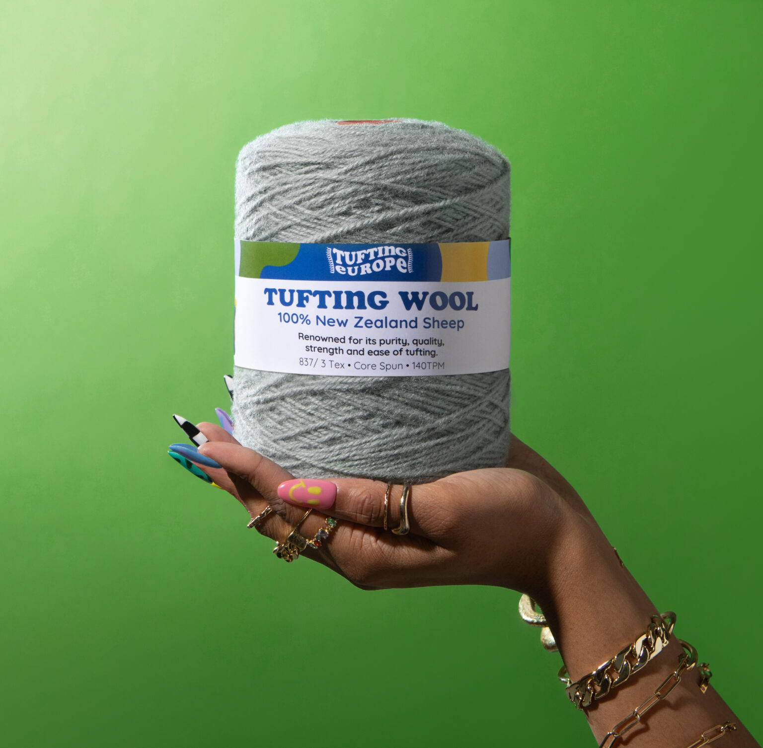 Dark Grey 500 g Wool Tufting Yarn - Tufting Europe